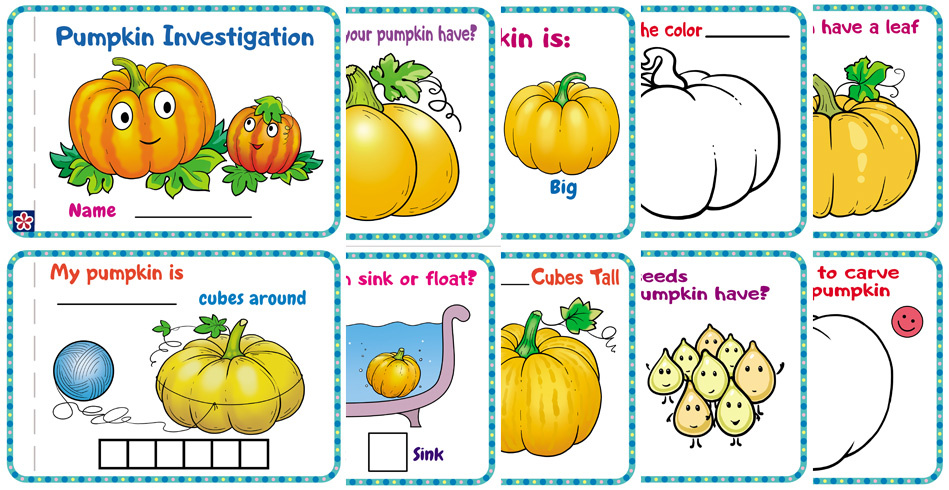 Free, "Pumpkin Investigation," Worksheet Book for Preschoolers ...