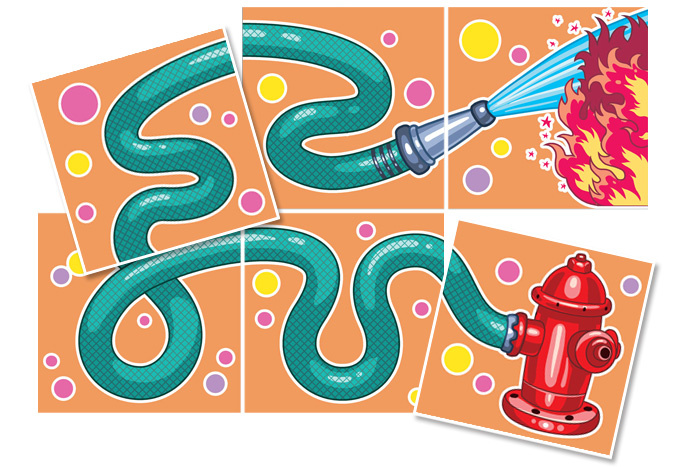 Firefighting-Themed Printable Puzzle Game for Preschoolers. TeachersMag.com