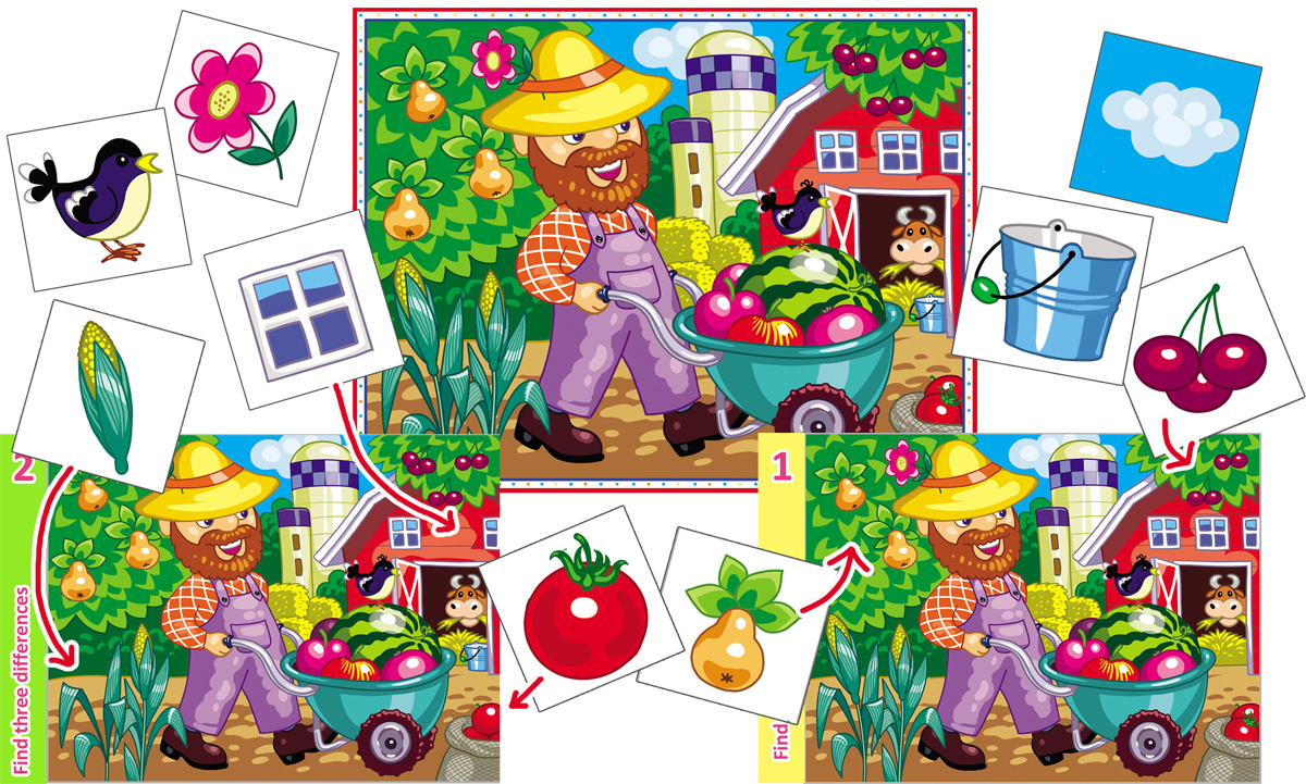 Farm-Themed Find the Differences Printable. TeachersMag.com