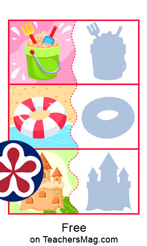 Summer Shadows Printable Matching Activity. TeachersMag.com