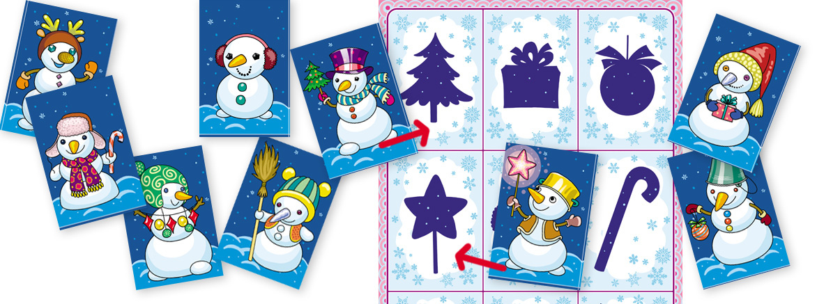 Snowman Matching Game. Preschool Winter Theme. TeachersMag.com