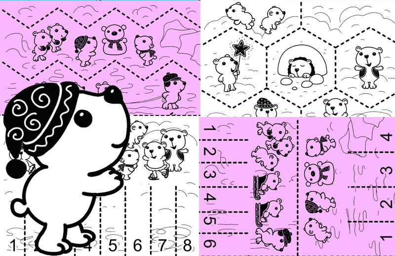 Polar Bear Cutting Activity Pages. TeachersMag.com