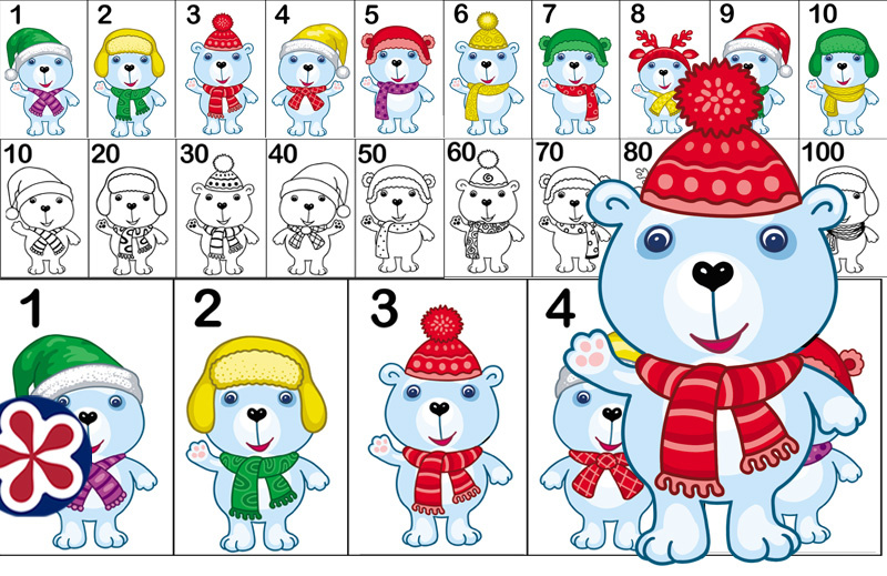 10 Polar Bears Standing in the Snow. Number Ordering Activity for ...