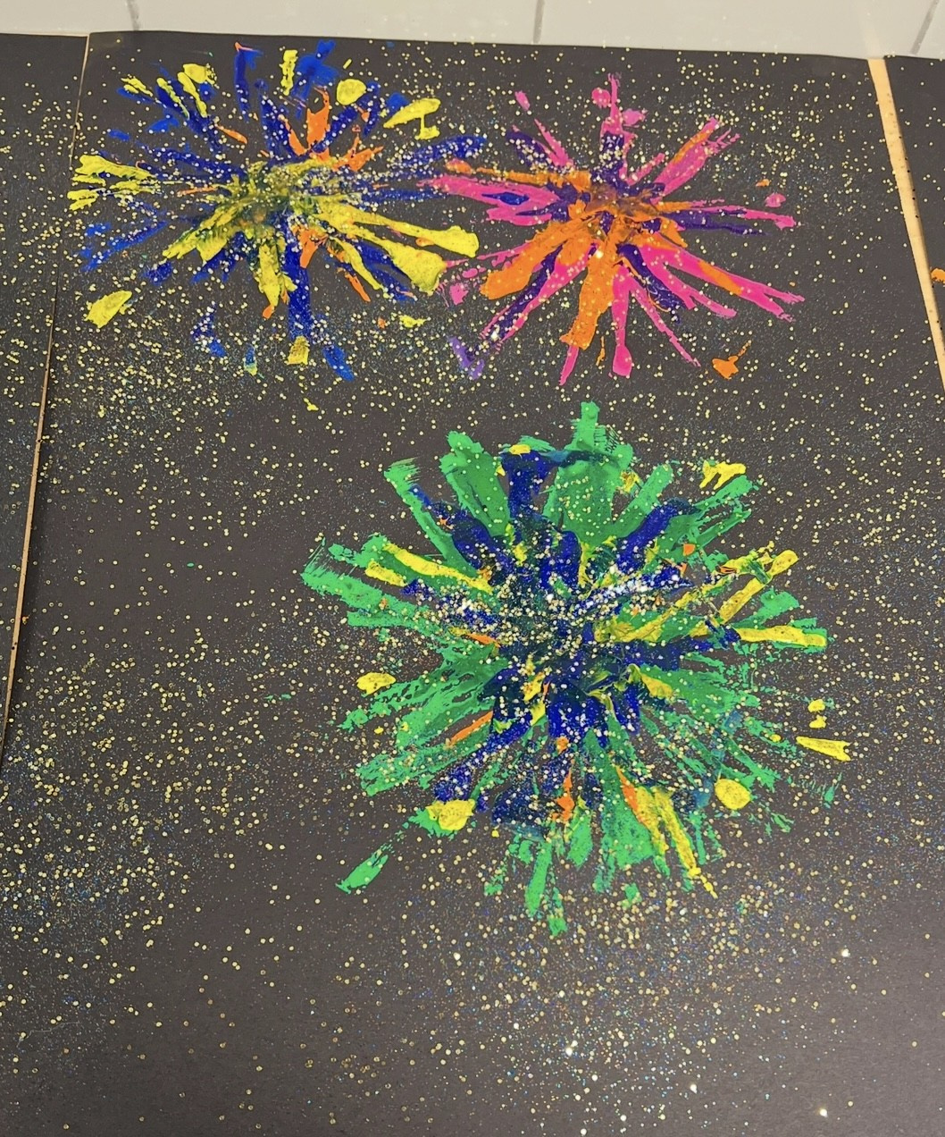 Firework Painting (New year). TeachersMag.com