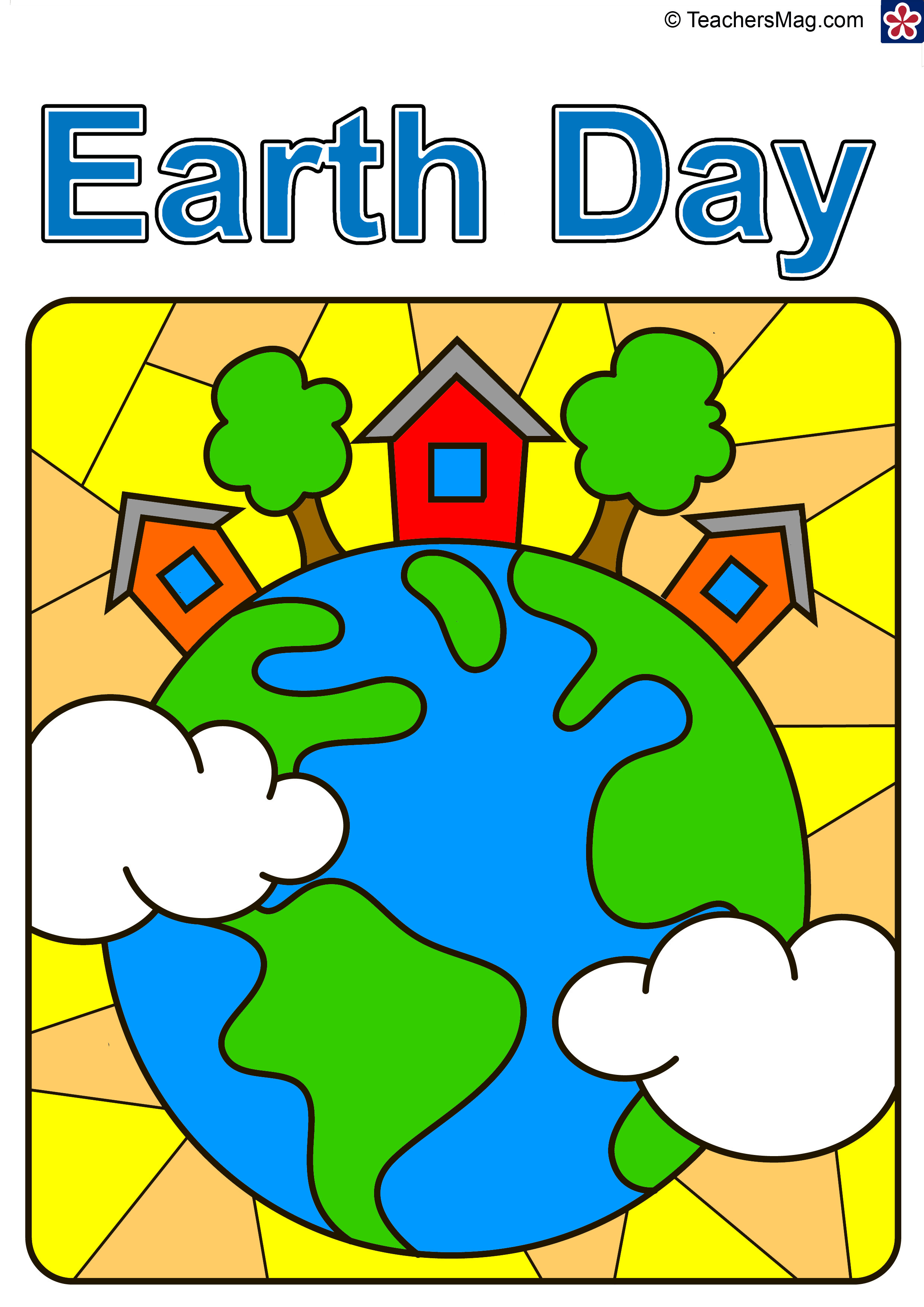Earth Day Color by Number. TeachersMag.com