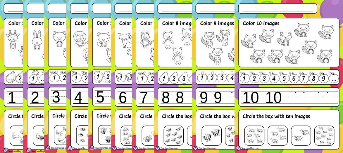 Worksheets Focused on Learning Numbers for Preschoolers. TeachersMag.com