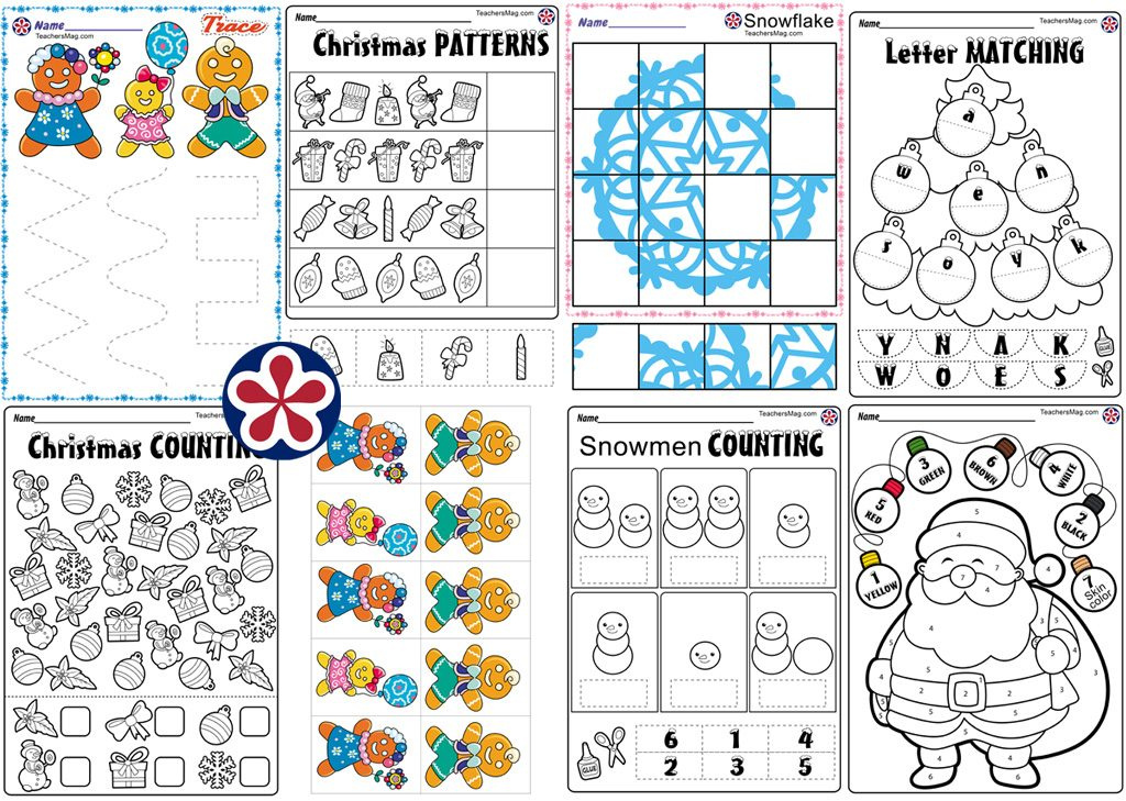 Christmas Counting Worksheets Kindergarten