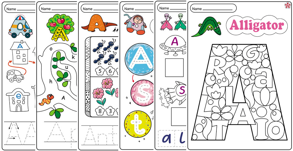 Letter A Word Worksheets. TeachersMag.com
