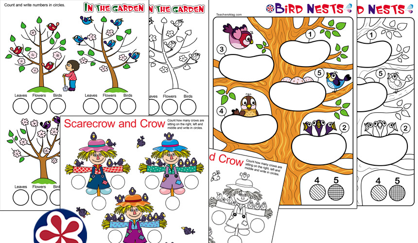 Birds Worksheets for Kindergarten. TeachersMag.com