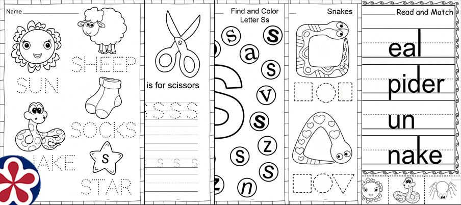 Letter S Free Worksheets. TeachersMag.com