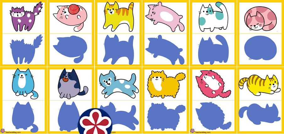 Cats and Shadows Printable Activity for Preschoolers. TeachersMag.com
