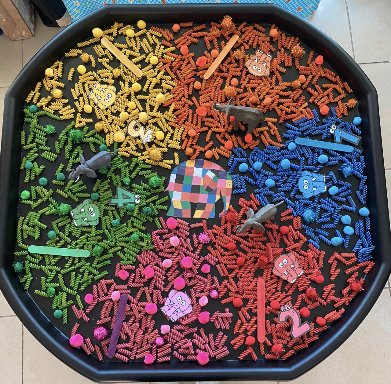 Elmer Rainbow Sensory Tray. TeachersMag.com